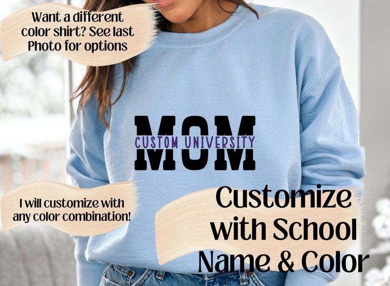 Custom Mom University Crewneck Sweatshirt, Custom College Sweatshirt ...