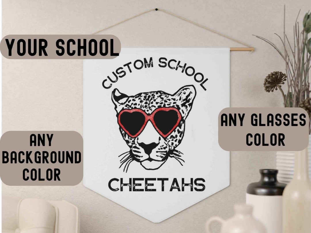 Cheetahs School Mascot Pennant, School Spirit Classroom Decor Gift for ...