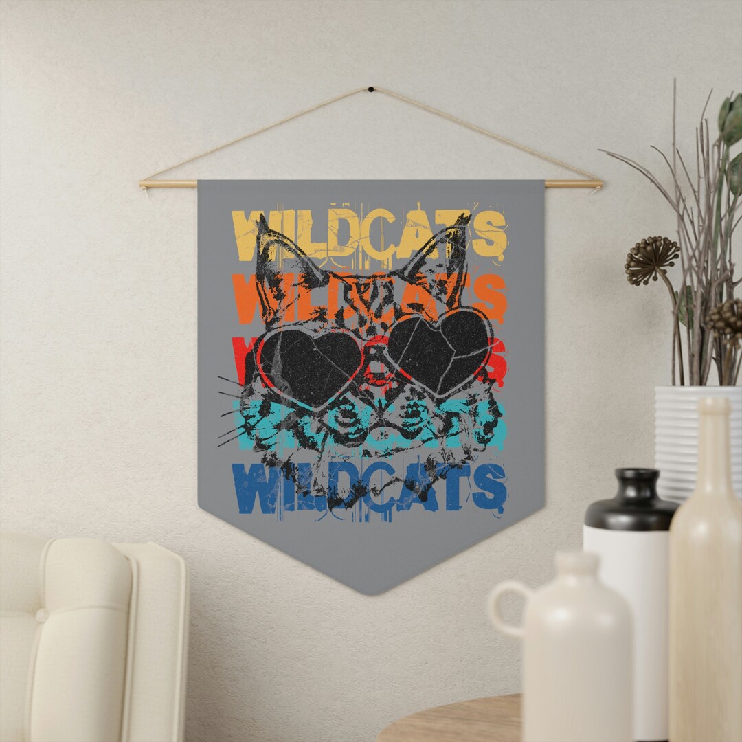 Wildcats School Mascot Pennant, School Spirit Classroom Decor Gift for ...