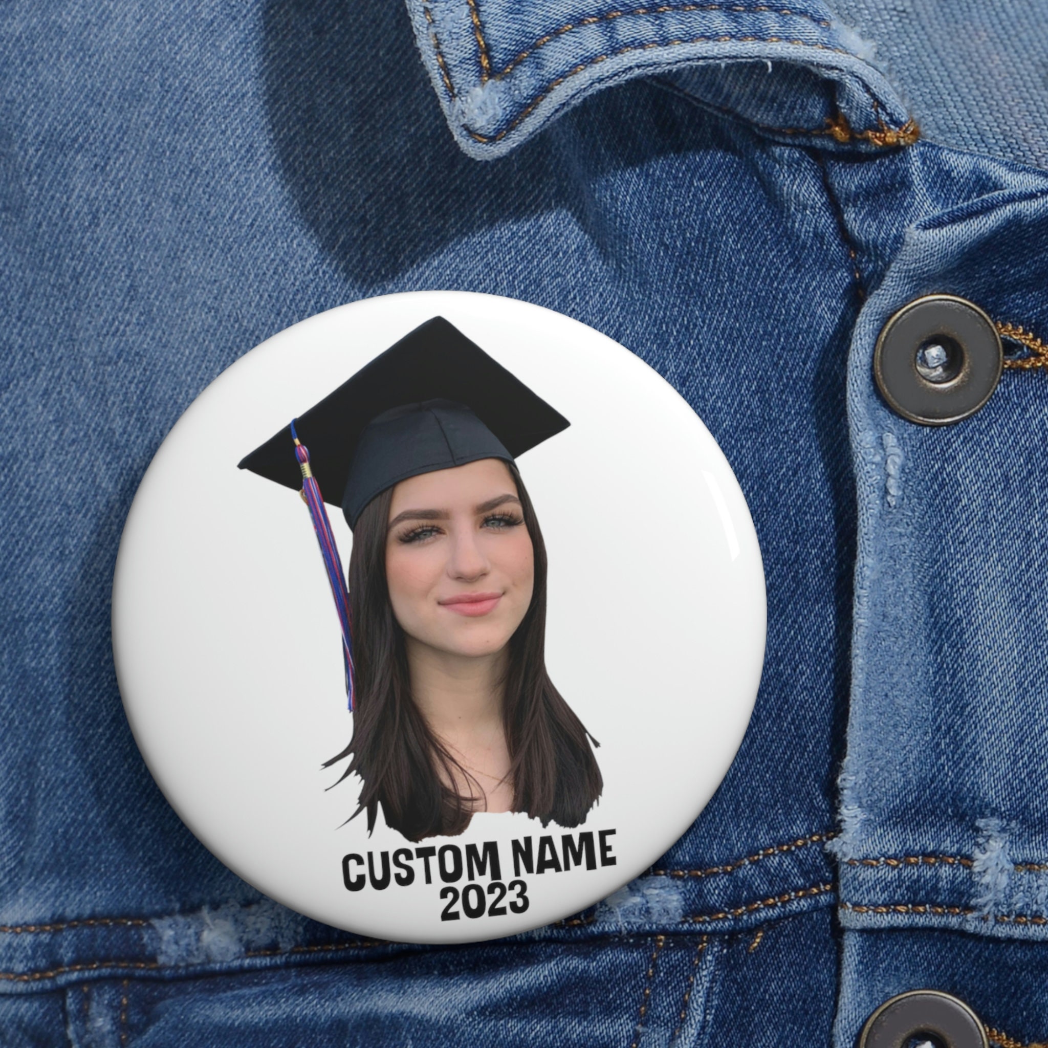 Custom Face Graduation Pin Buttons, Celebration Photo Pin for 2023 ...