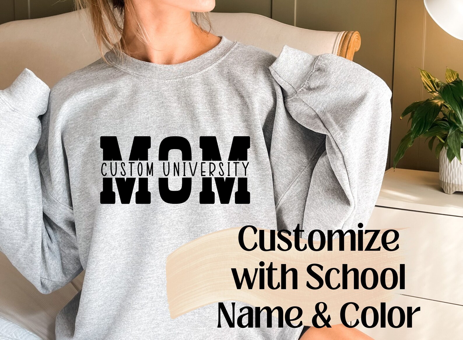 Custom Mom University Crewneck Sweatshirt, Custom College Sweatshirt ...