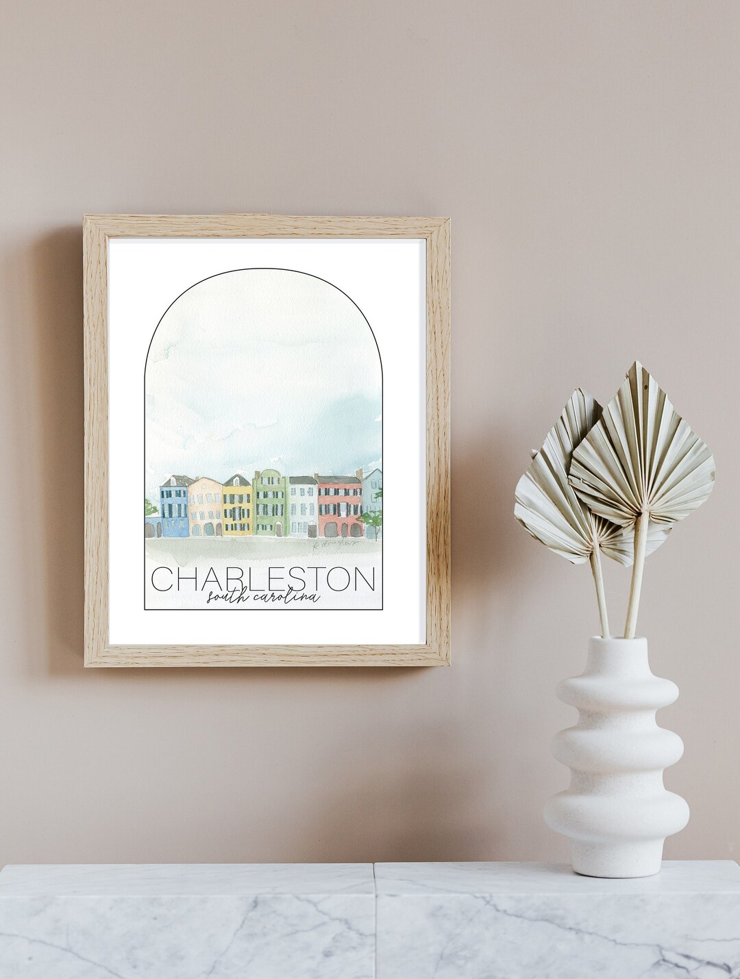 Rainbow Row Watercolor Print Favorite Places Gallery Wall Travel Art ...