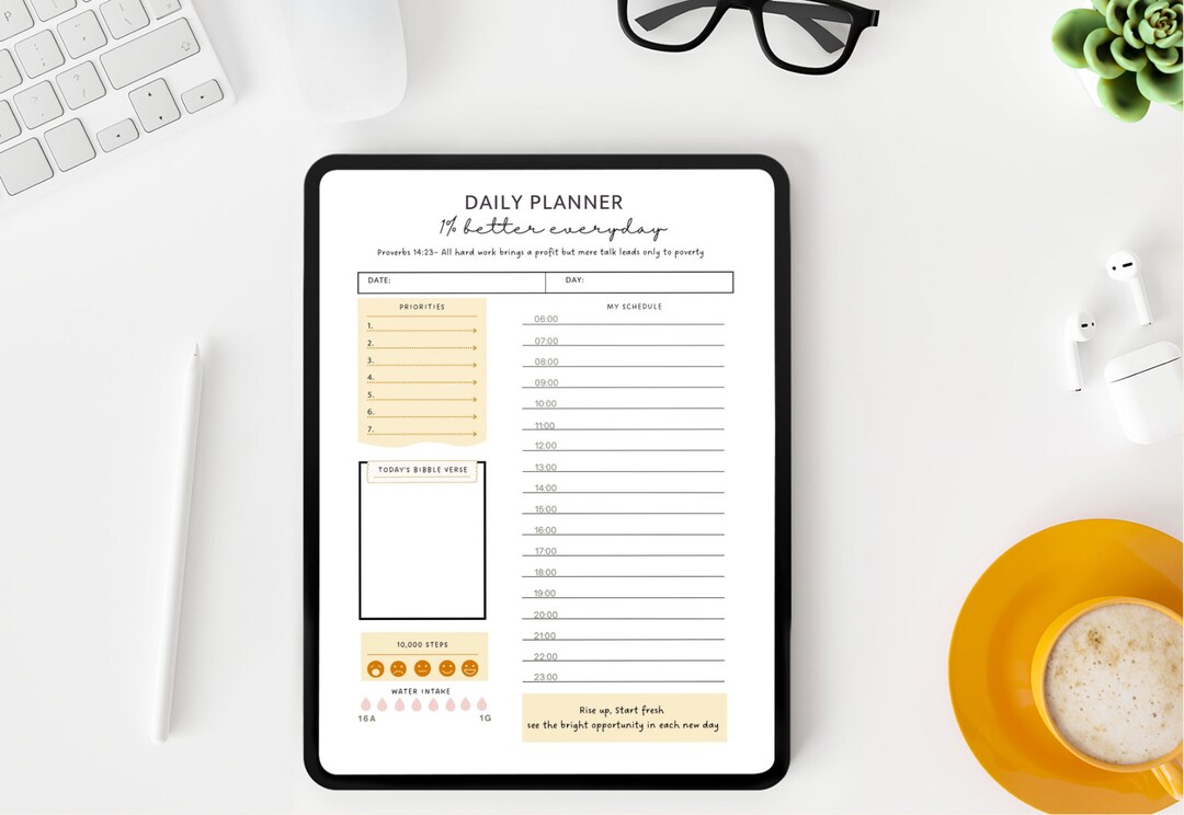 Daily Digital Planner, Daily Printable Planner, Easy/instant PDF ...