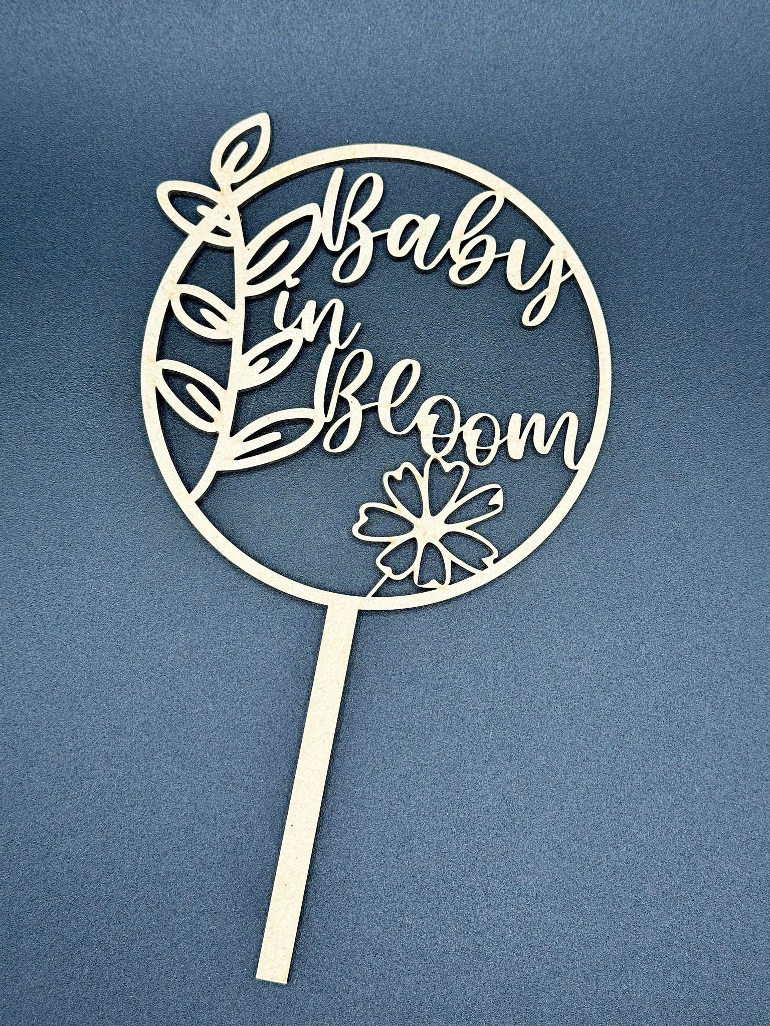 Baby in Bloom Cake Topper | Commercial License | DXF/SVG Laser-ready ...