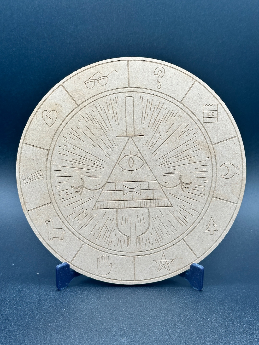 Bill Cipher's Wheel Wooden Decorative Piece With 3D Printed Stand - Etsy