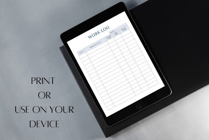 Printable Work Log | Time Log | Time Sheet | Instant Download | Work ...