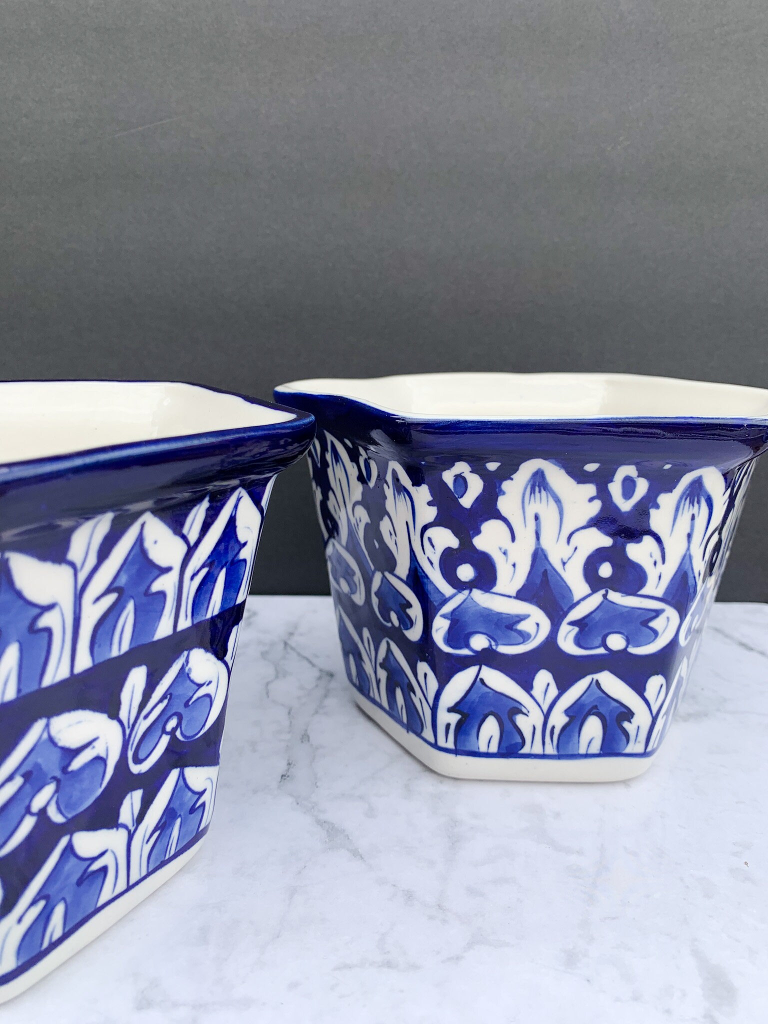 Handmade Hand-painted Ceramic Planters for Traditional Look Blue ...