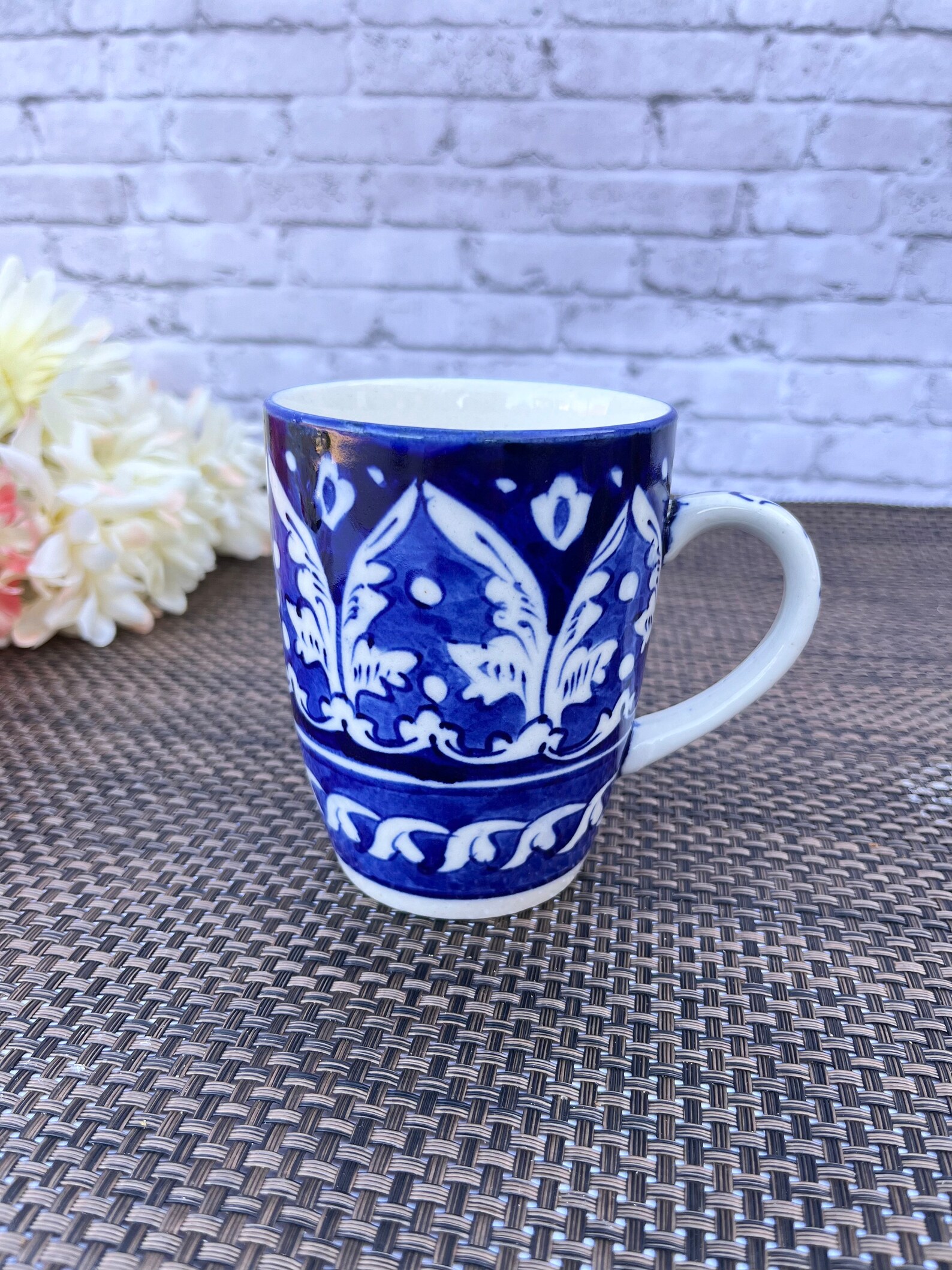 Handmade Hand-painted Blue Pottery Cups With or Without Lid - Etsy