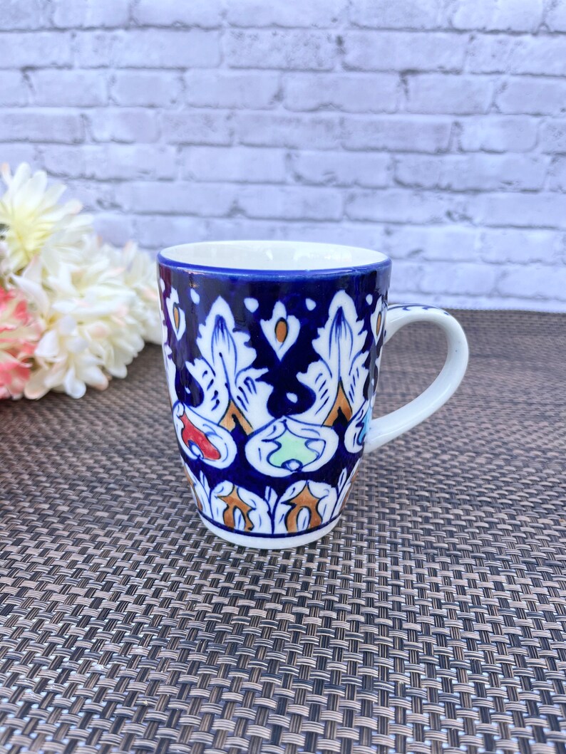 Handmade Hand-painted Blue Pottery Cups With or Without Lid - Etsy