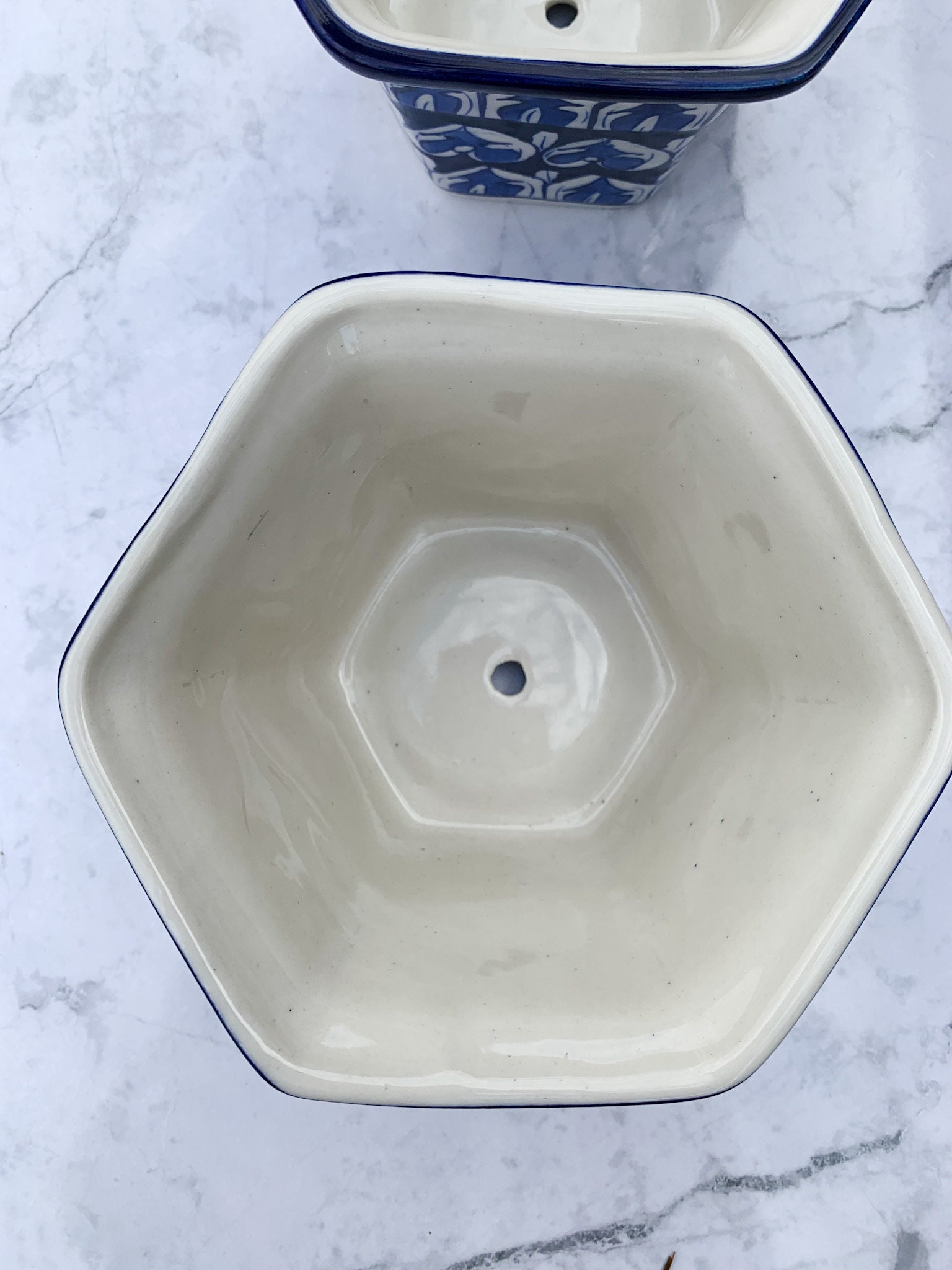 Handmade Hand-painted Ceramic Planters for Traditional Look Blue ...