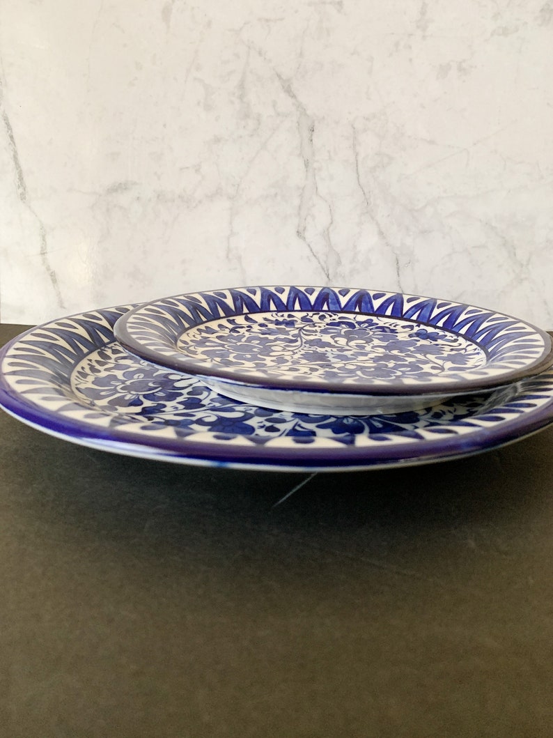 Handcrafted Serving Plates for Dinner, Lunch Ceramic Glazed Plates Hand ...