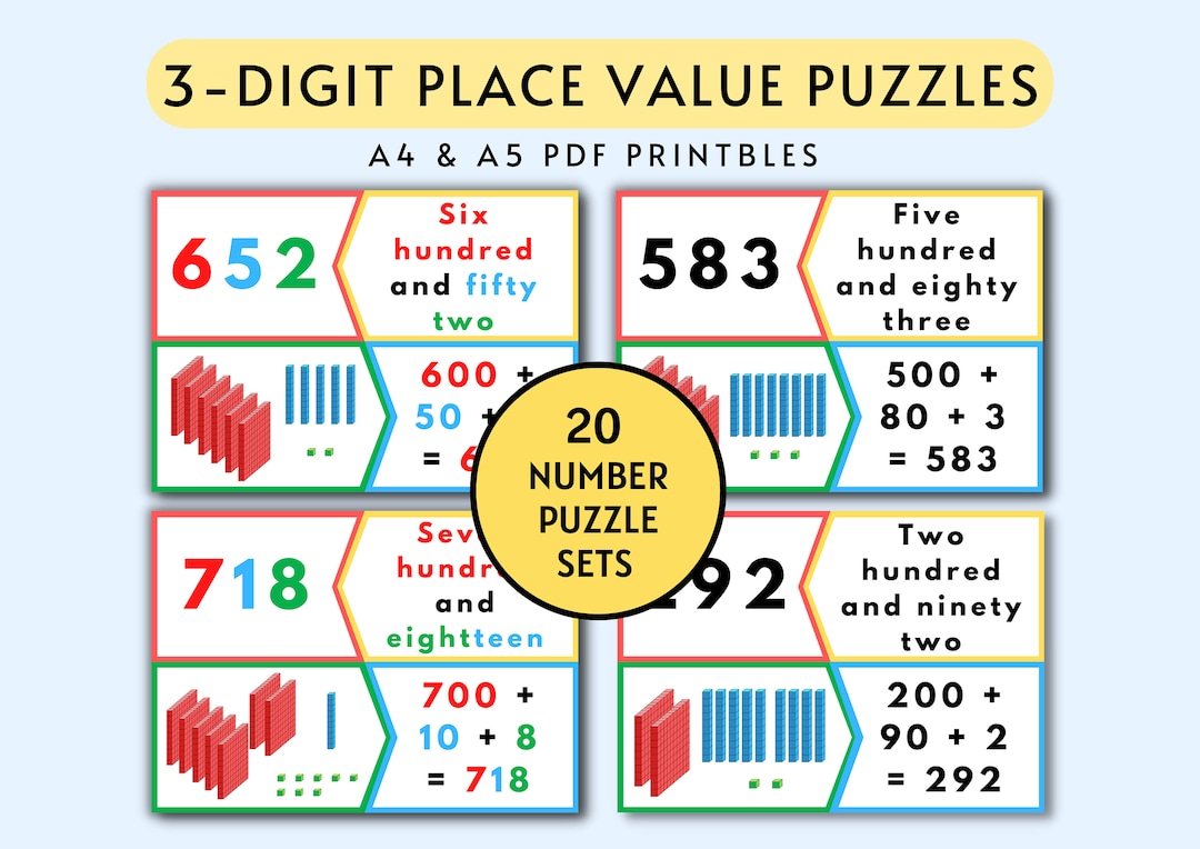 Fun Math Game for Children and Teachers - Place Value Math Puzzle Game ...