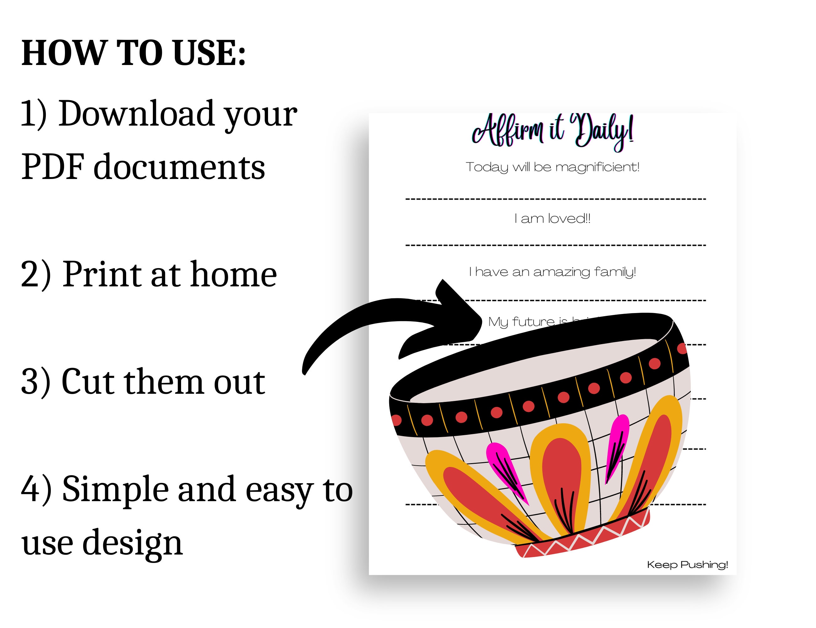 Affirm It Daily Cutouts, How to Be Better, Affirming Charts, Motivational Activity, Mental ...