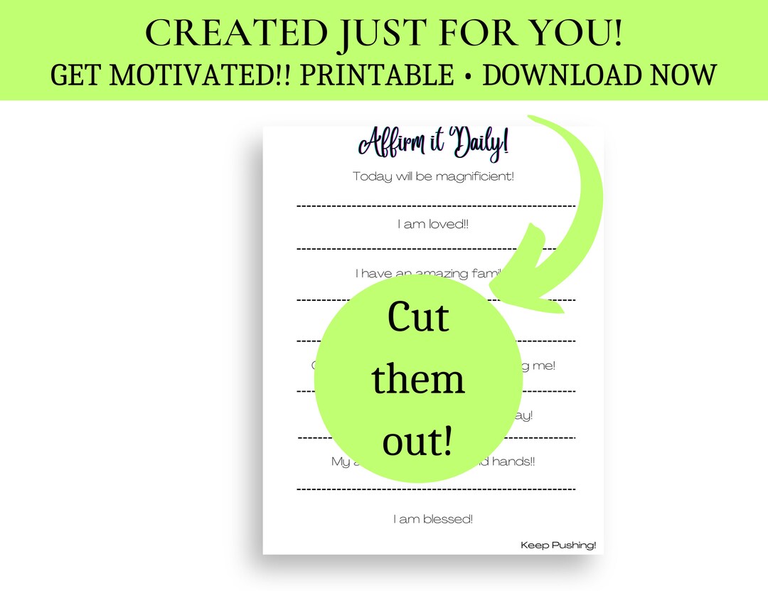 Affirm It Daily Cutouts, How to Be Better, Affirming Charts, Motivational Activity, Mental ...