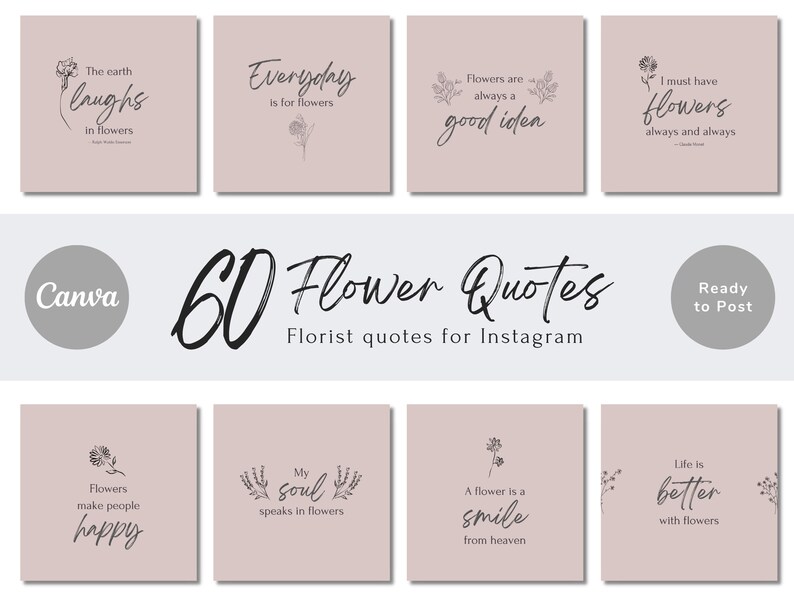 60 Flower Instagram Quote Templates | Florist Flower Shop | Social ...