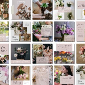 50 Florist Instagram Post Templates | Flower Shop Wedding Bouquets ...
