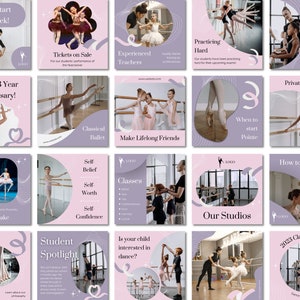 50 Ballet Dance Studio Instagram Post Templates | Dance Academy Dance ...