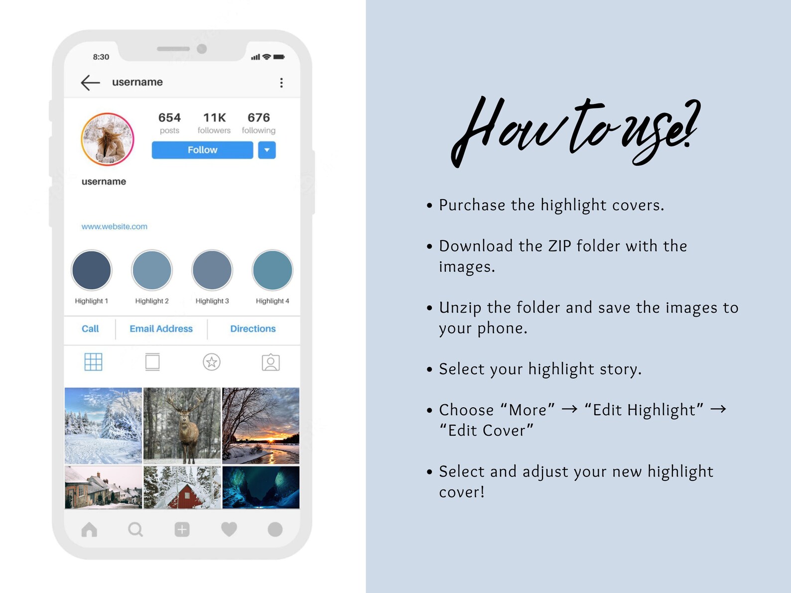 30 Frosty Winter Instagram Highlight Covers | Solid Color Covers | Cold ...