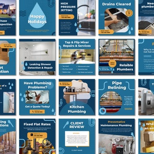 50 Plumber Instagram Post Templates | Plumbing Social Media | Brand ...