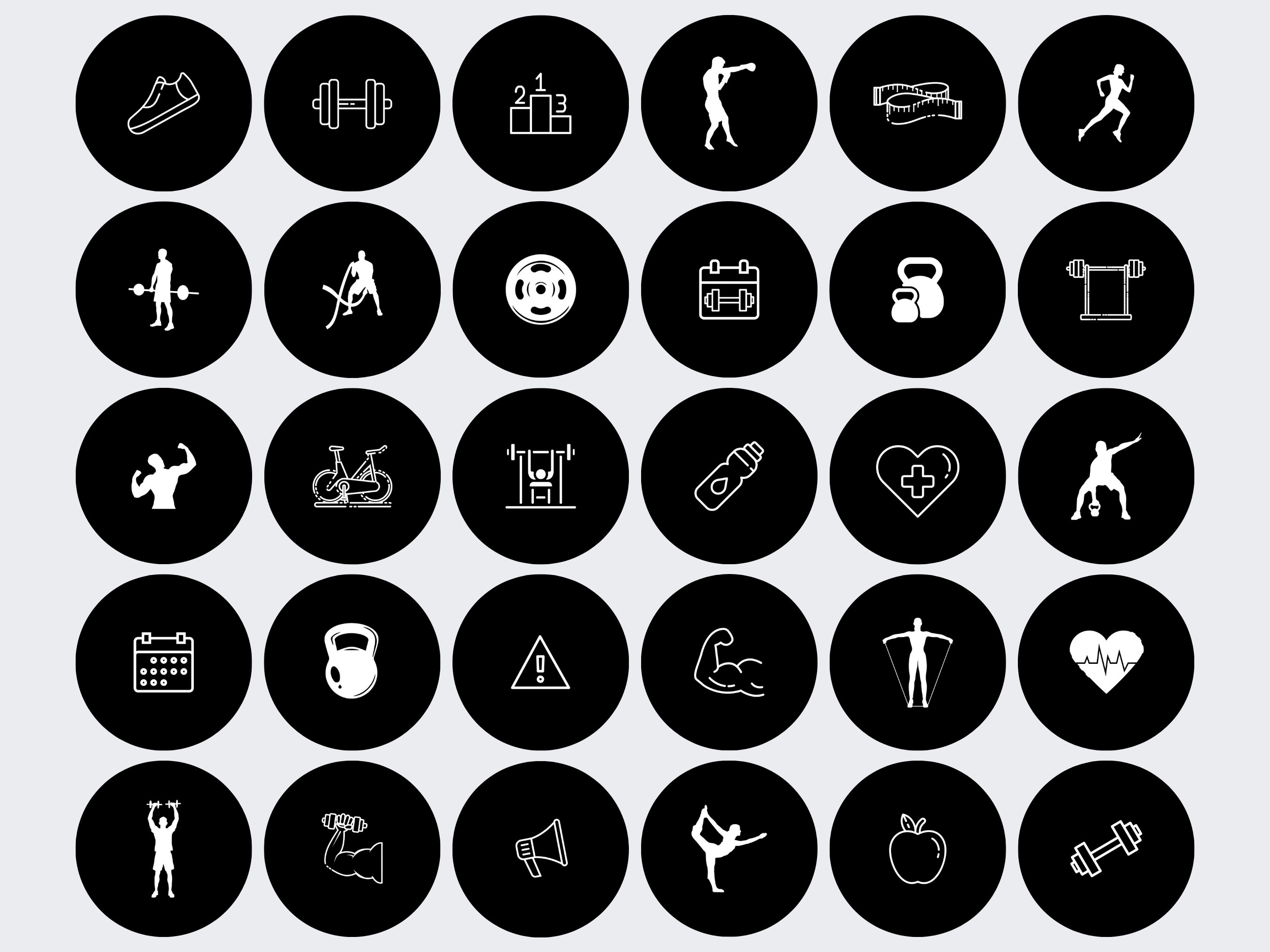 30 Fitness Instagram Highlight Covers | Personal Trainer Gym | 6x ...