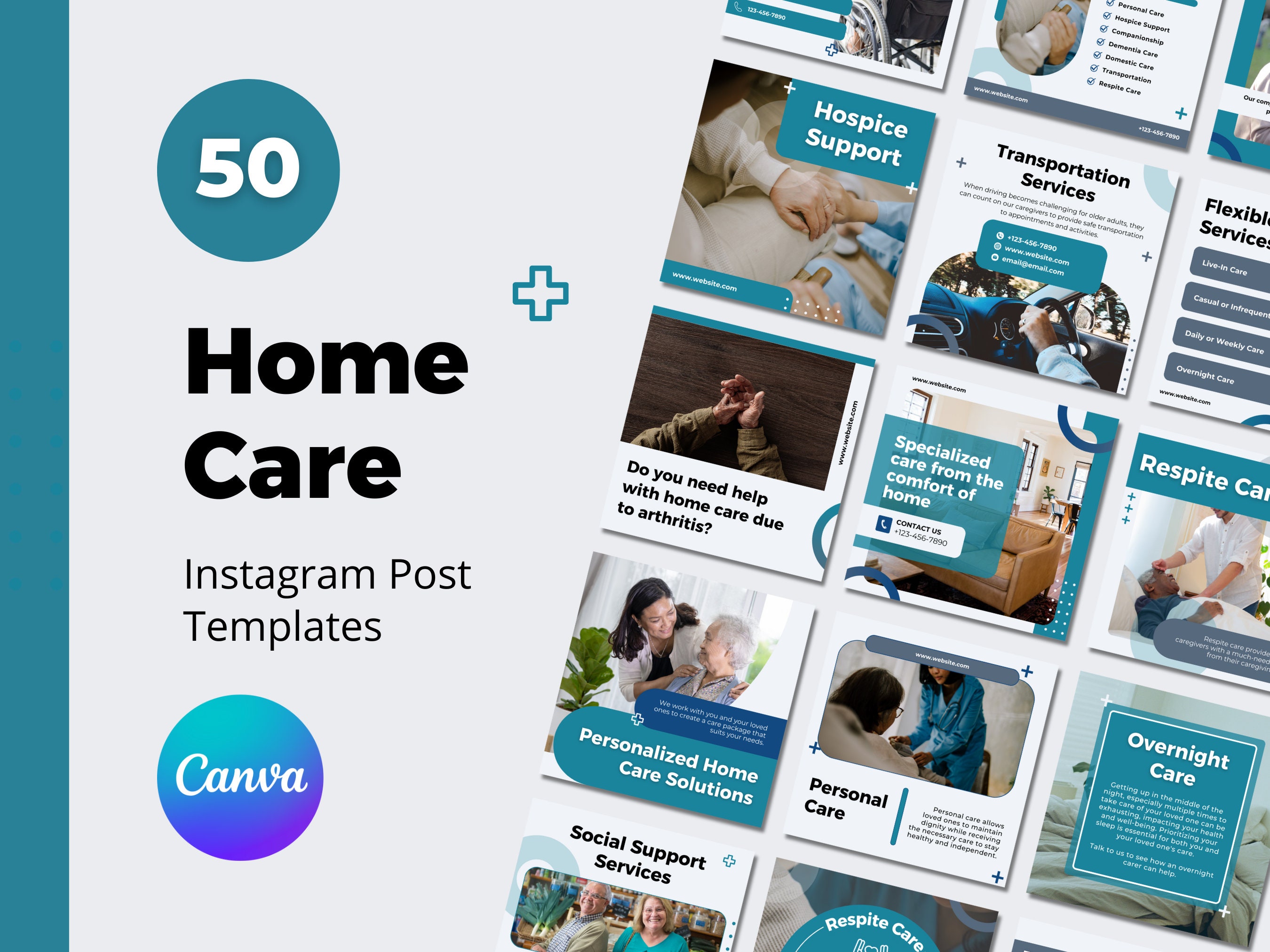 50 Home Care Instagram Post Templates | Homecare Services Social Media ...
