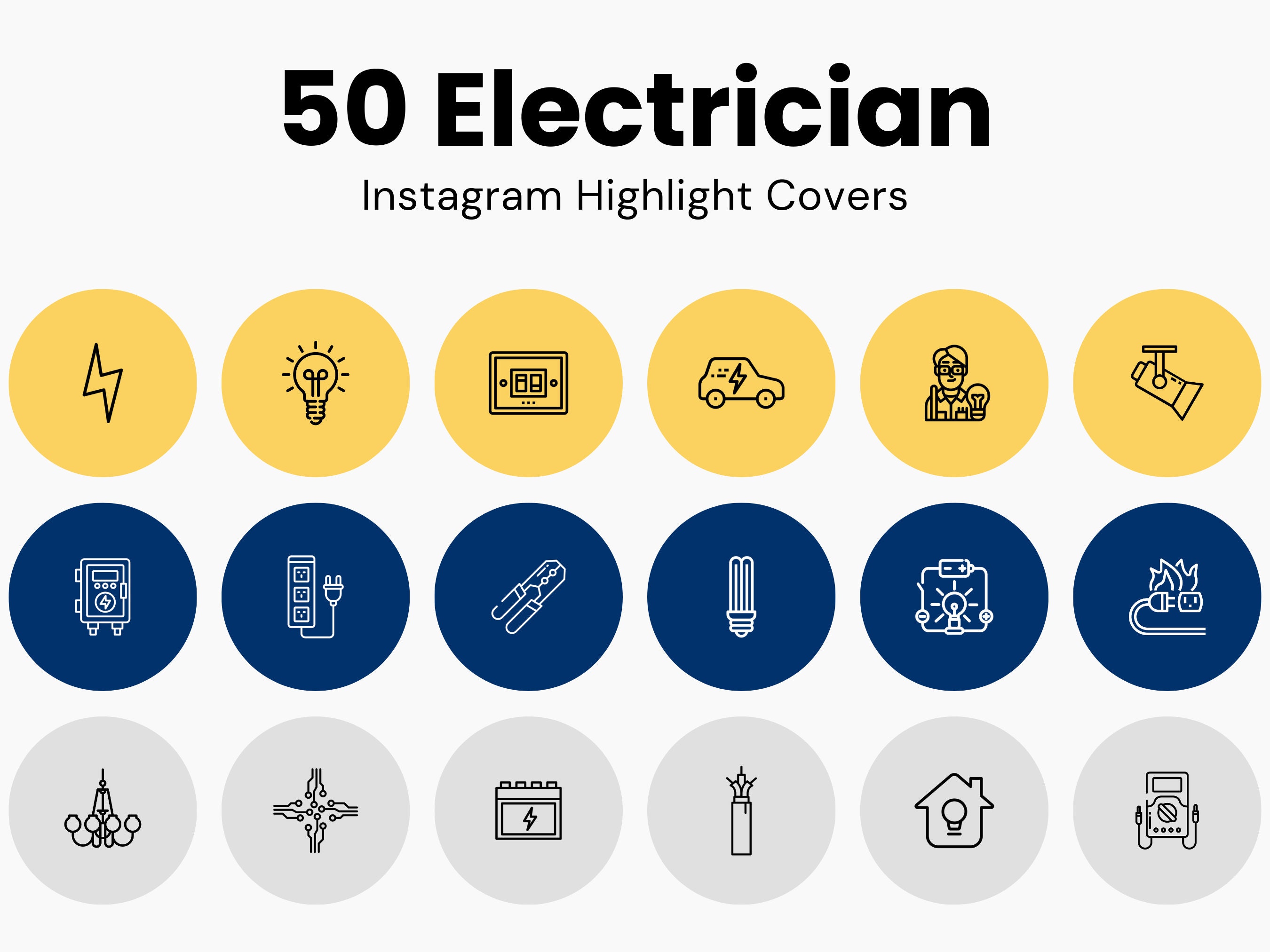 50 Electrician Instagram Highlight Covers | Electrical Service | 5x ...
