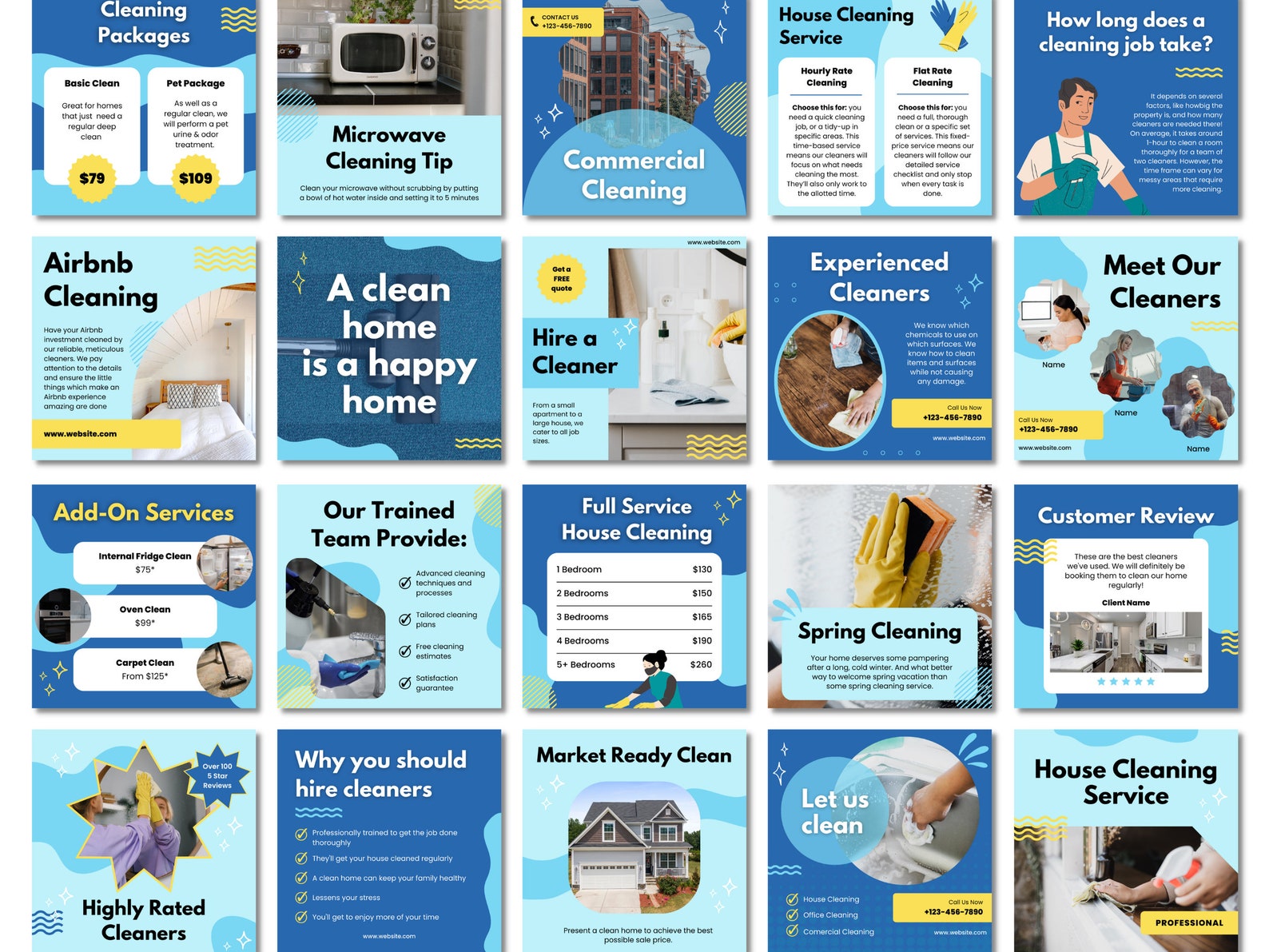 50 Cleaning Instagram Post Templates | Cleaning Service Cleaner ...