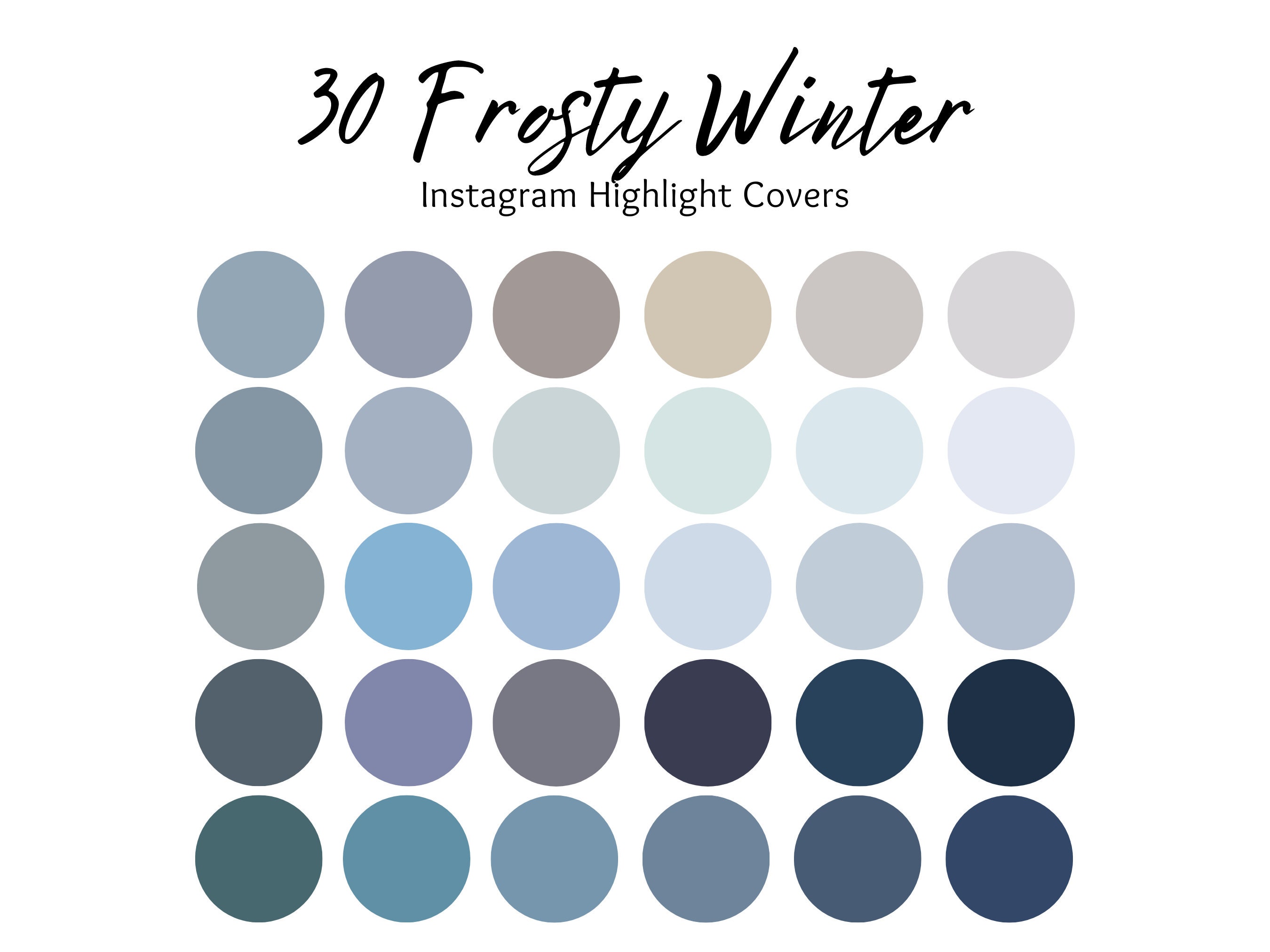 30 Frosty Winter Instagram Highlight Covers | Solid Color Covers | Cold ...