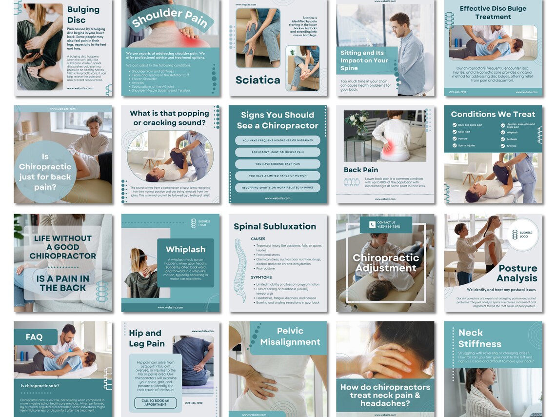 50 Chiropractor Instagram Post Templates Chiropractic Doctor Brand Feed ...