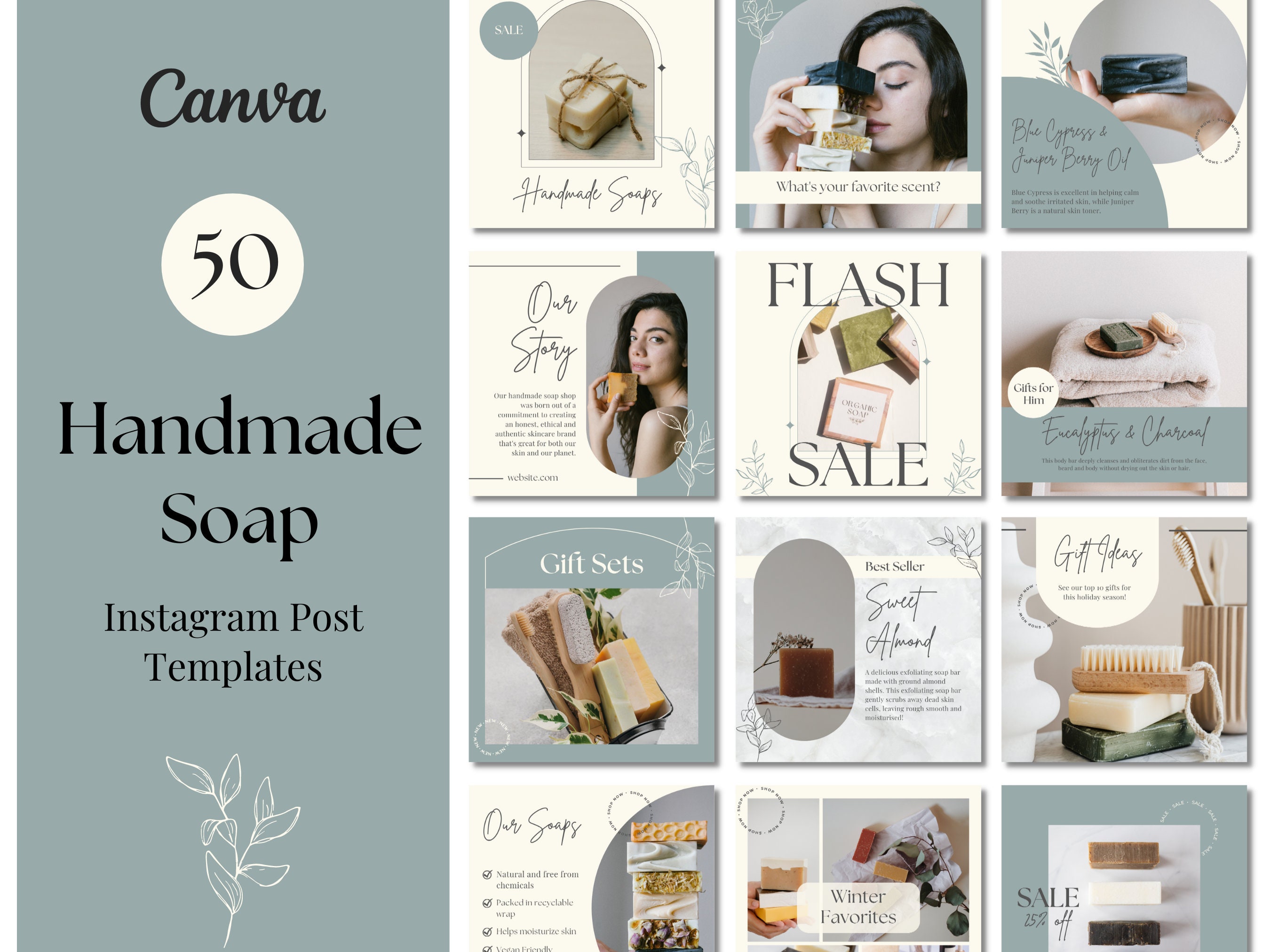 50 Handmade Soap Instagram Post Templates | Soap Business | Brand Feed ...