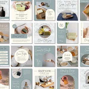 50 Handmade Soap Instagram Post Templates | Soap Business | Brand Feed ...