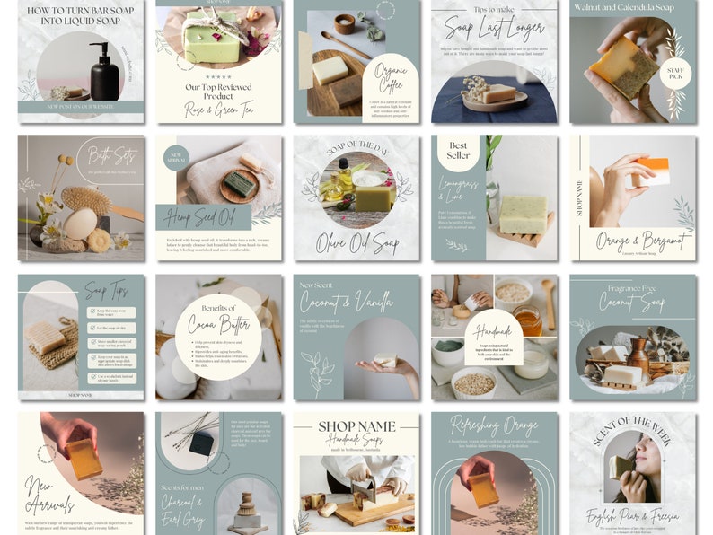 50 Handmade Soap Instagram Post Templates Soap Business - Etsy