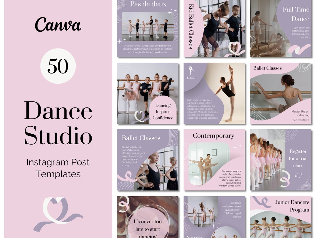 50 Ballet Dance Studio Instagram Post Templates | Dance Academy Dance ...