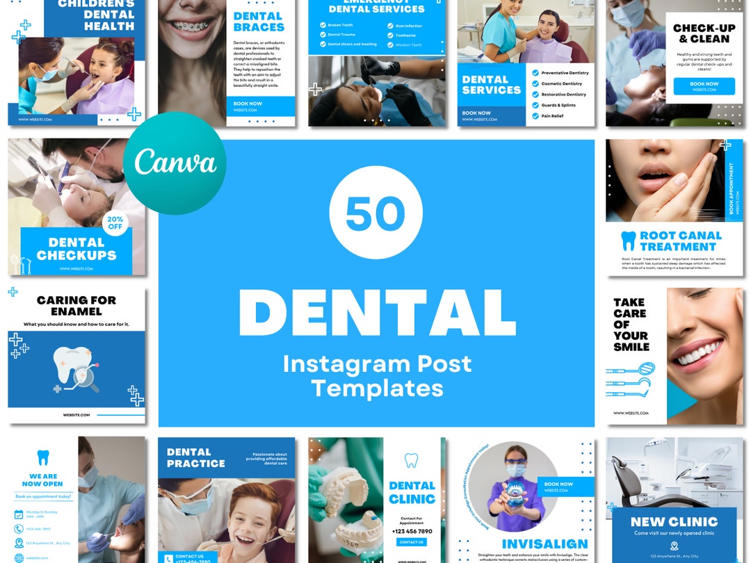 50 Dental Instagram Post Templates | Dentist Dental Clinic Social Media ...