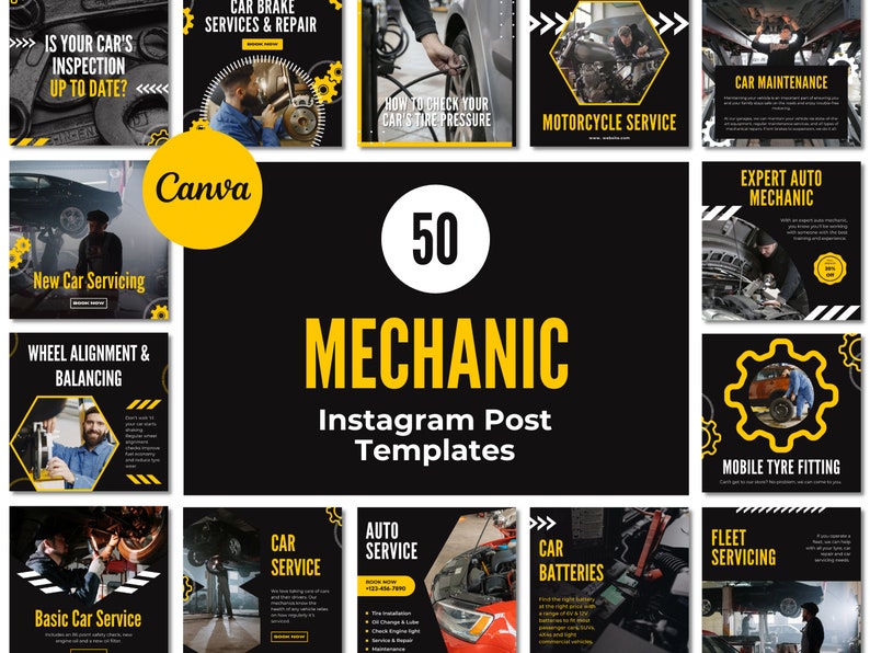 50 Auto Mechanic Instagram Post Templates | Automotive Car Repair Shop ...