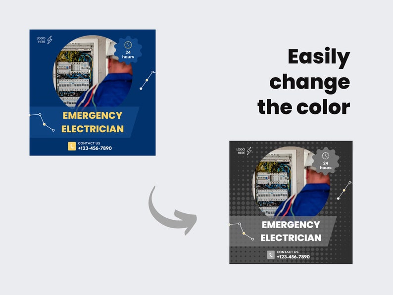 50 Electrician Instagram Post Templates | Electric Service Electrical ...