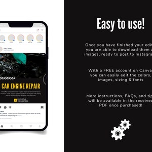 50 Auto Mechanic Instagram Post Templates | Automotive Car Repair Shop ...