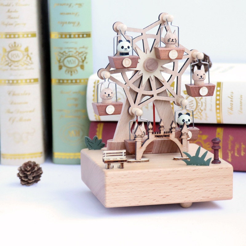 Personalised Animal Ferris Wheel Wooden Music Box Customized - Etsy