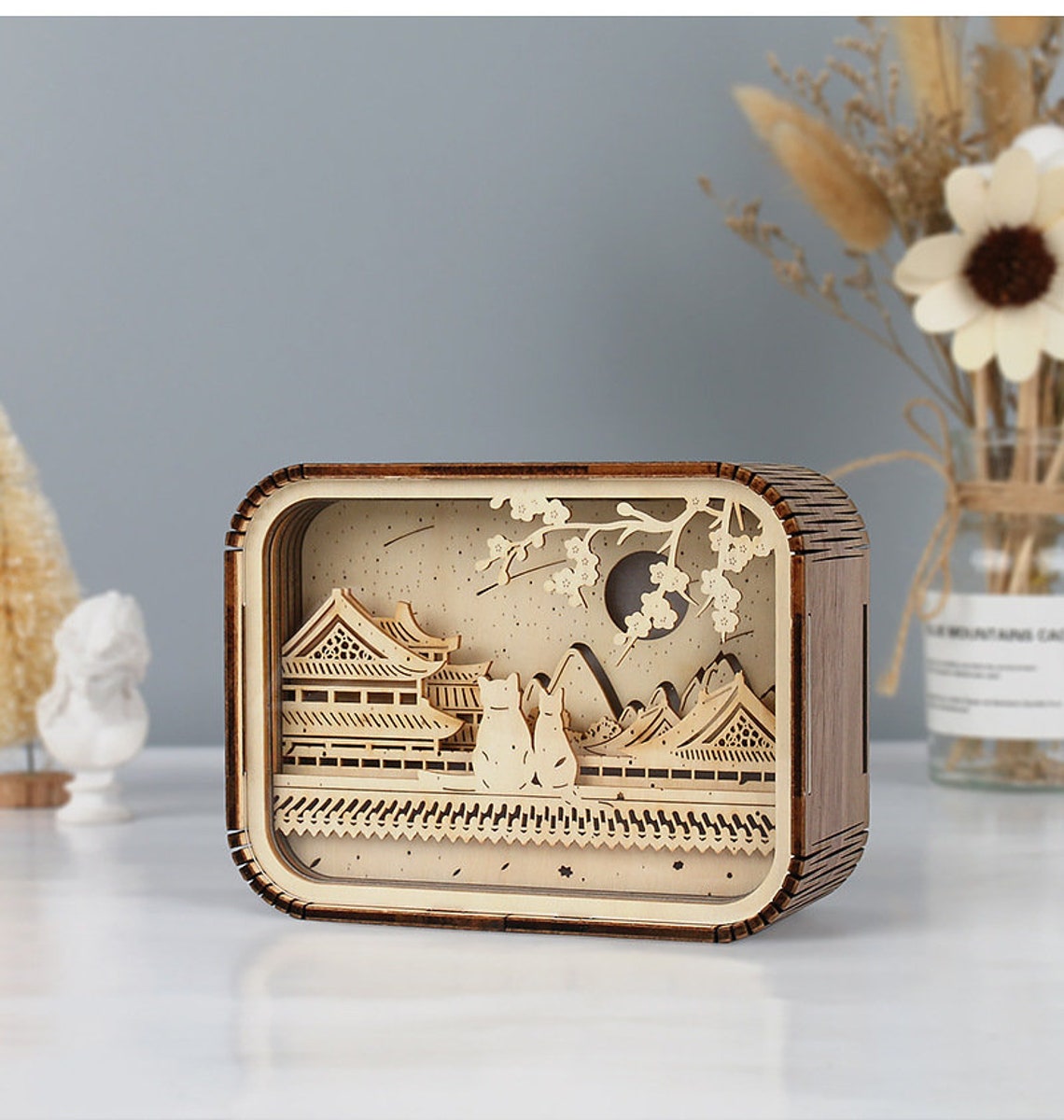 3D Stereo Wood Carving Night Light Gift for Him/her - Etsy