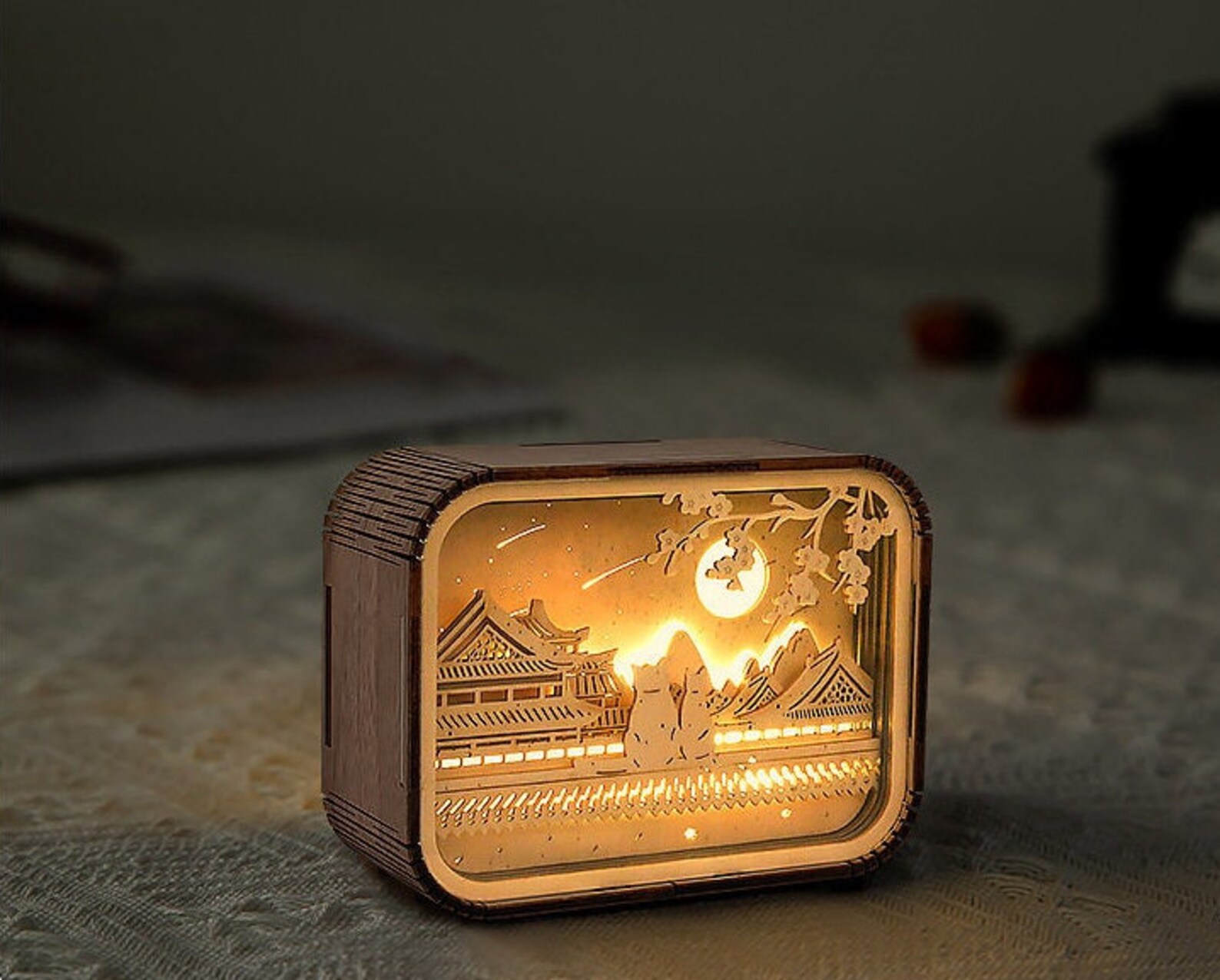 3D Stereo Wood Carving Night Light Gift for Him/her - Etsy
