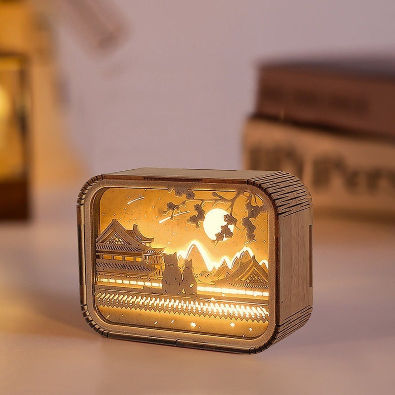 3D Stereo Wood Carving Night Light Gift for Him/her - Etsy