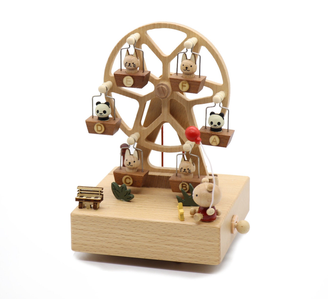 Personalised Animal Ferris Wheel Wooden Music Box Customized - Etsy