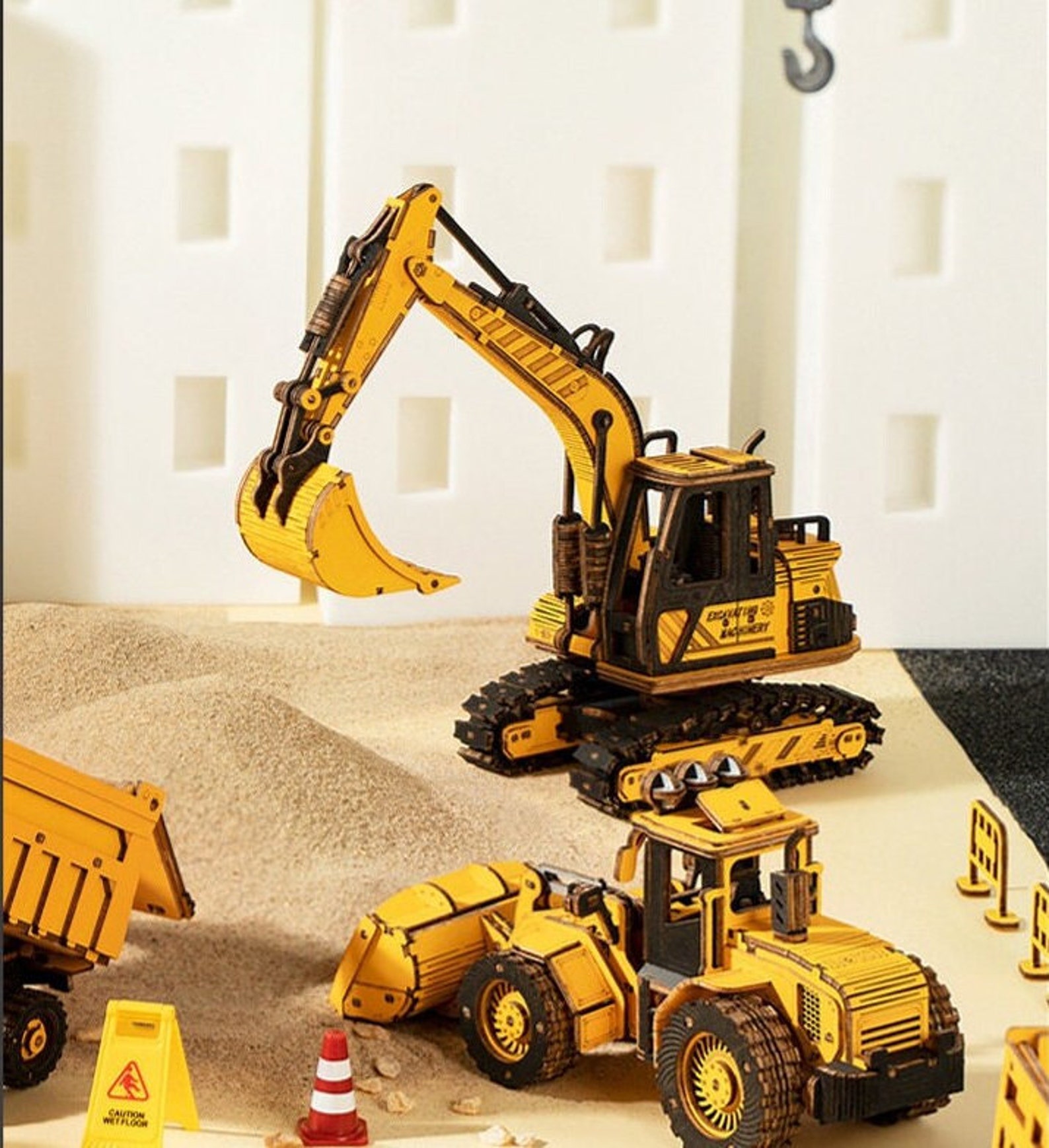 3D DIY Excavator Model Wooden Puzzle Interactive Construction - Etsy