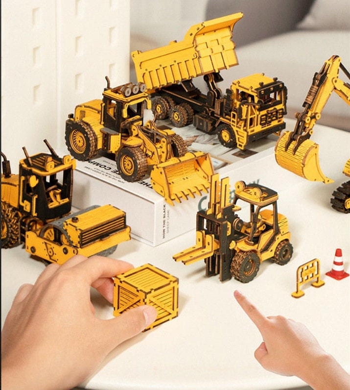 3D DIY Excavator Model Wooden Puzzle Interactive Construction - Etsy