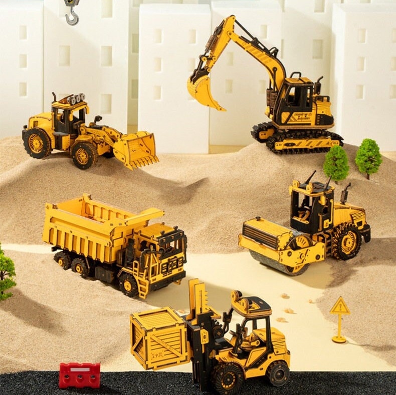 3D DIY Excavator Model Wooden Puzzle Interactive Construction - Etsy