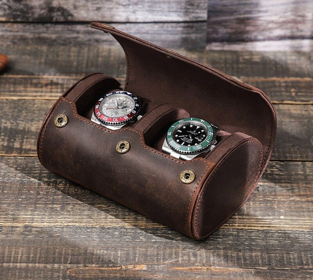 Personalized Engraving Premium Leather Watch Box, Watch Protective Case ...