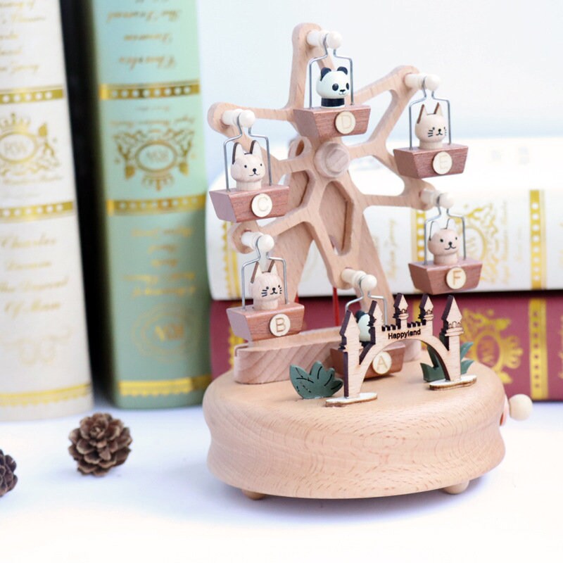 Personalised Animal Ferris Wheel Wooden Music Box Customized - Etsy