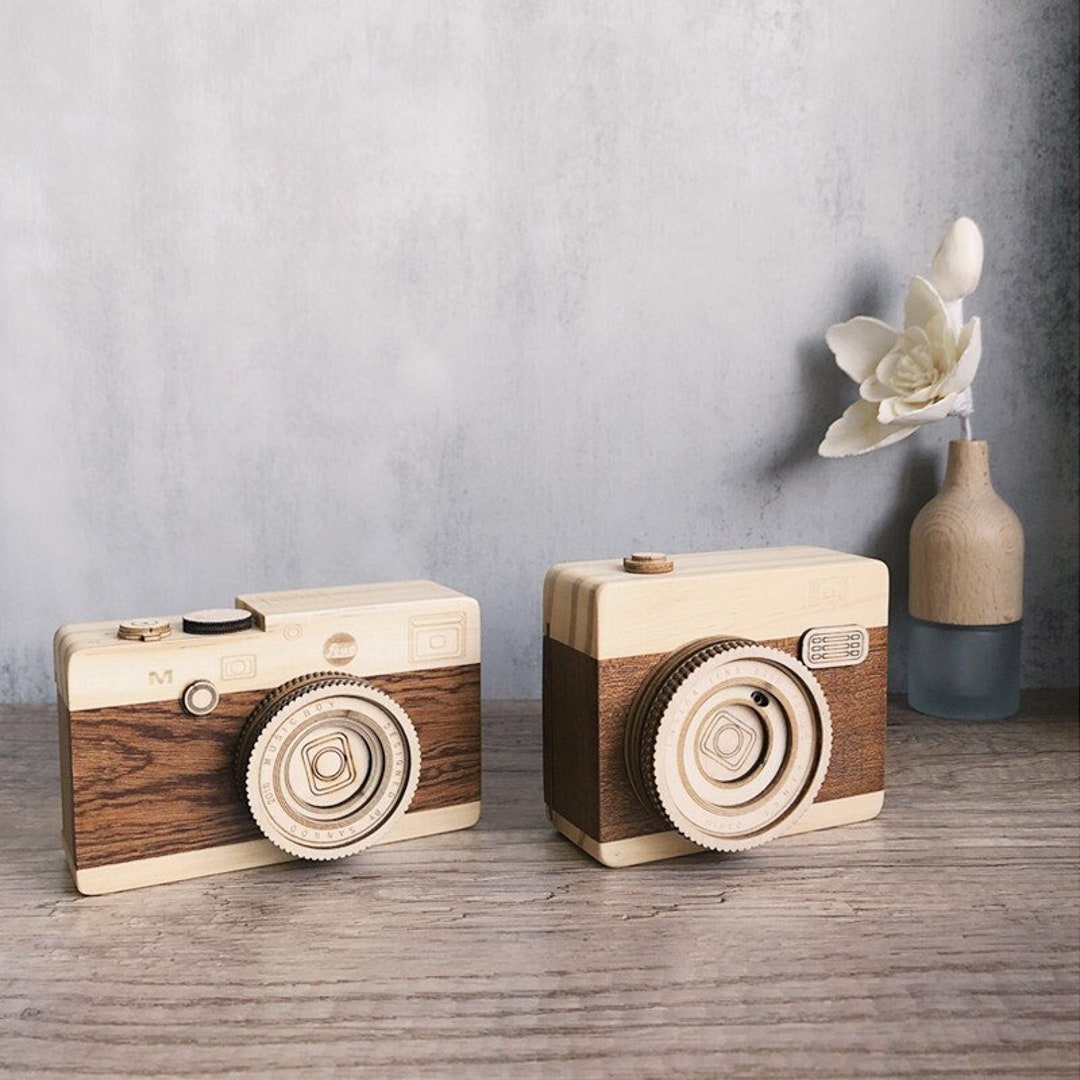 Vintage Camera Wooden Music Box, Customized Music Box, Unique Gift ...