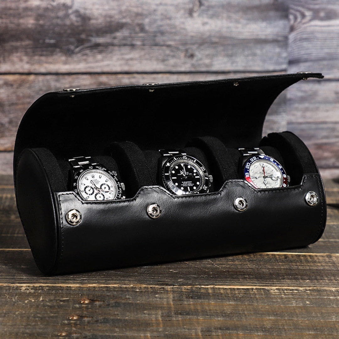 Personalized Engraving Premium Leather Watch Box, Watch Protective Case ...
