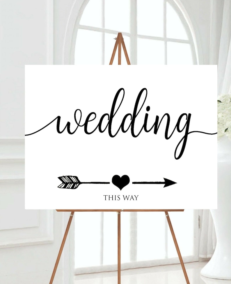 Wedding Sign, Wedding This Way Sign, Directional Sign, INSTANT DOWNLOAD ...